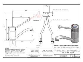 Myuna 165mm Disabled Sink Mixer Tap 150mm Lever Chrome (4 Star) from Reece