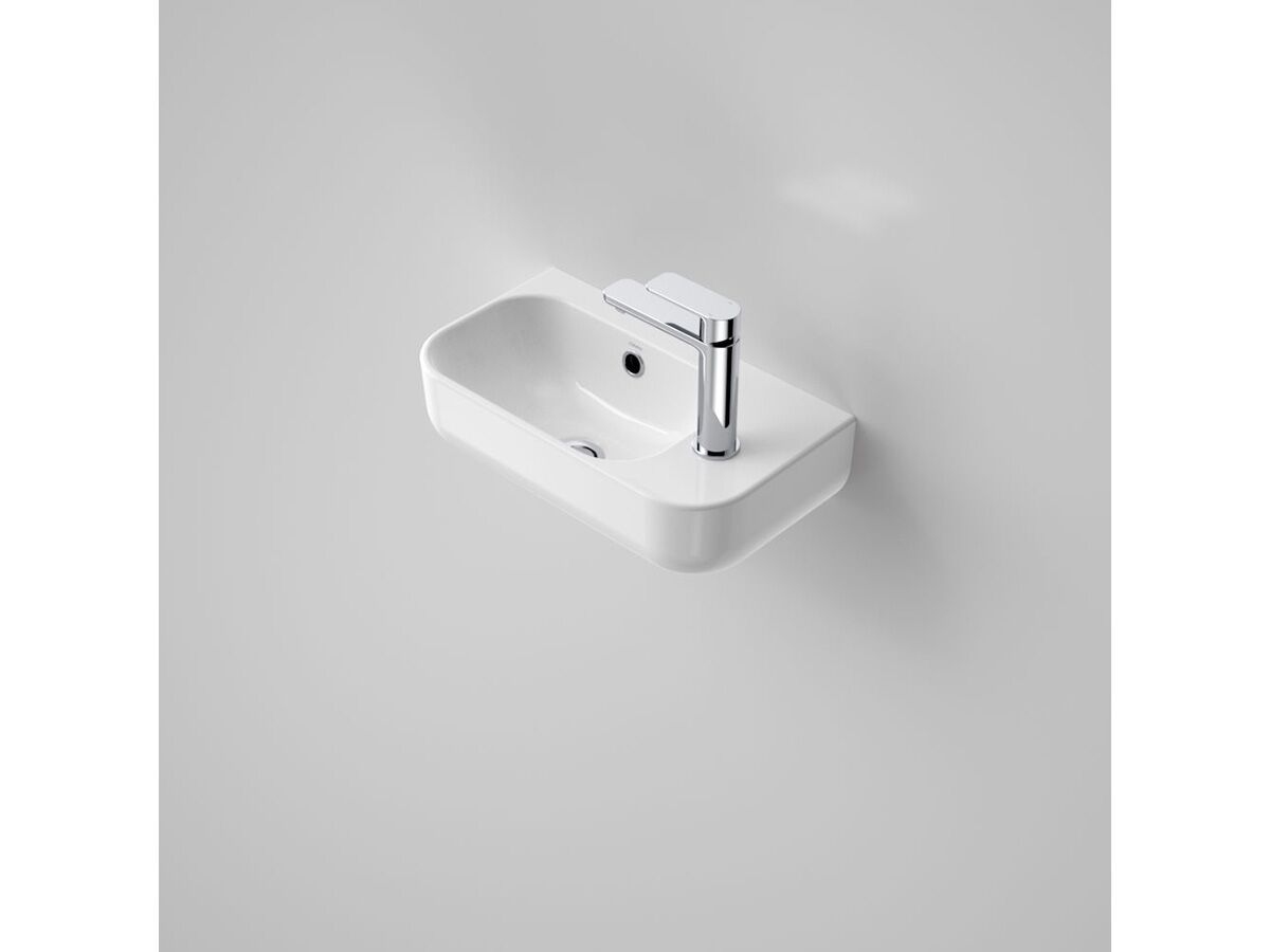 Caroma Luna Hand Wall Basin One Taphole Overflow White from Reece
