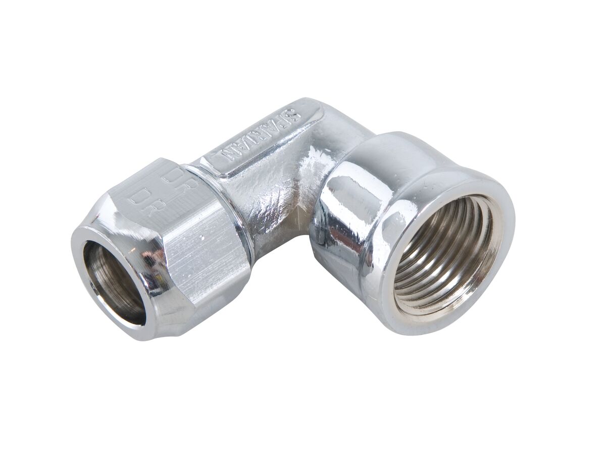 Chrome Plated Brass Crox Female Elbow 15mm from Reece