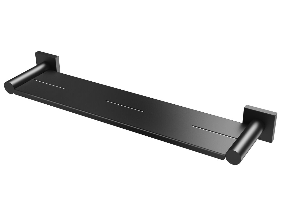 Phoenix Radii Shower Shelf Square Plate Matte Black from Reece