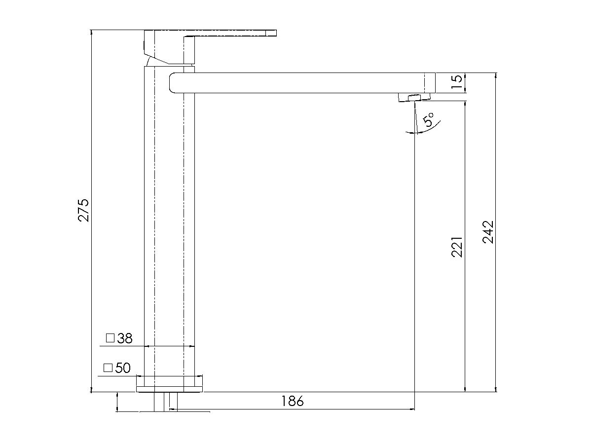 Teknobili Loop Extended Basin Mixer Tap Chrome (6 Star) from Reece
