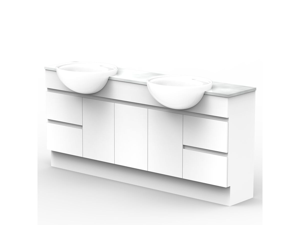 ADP Essence MKII 1800mm Vanity Unit with Kick Semi-Recessed Double Bowl ...