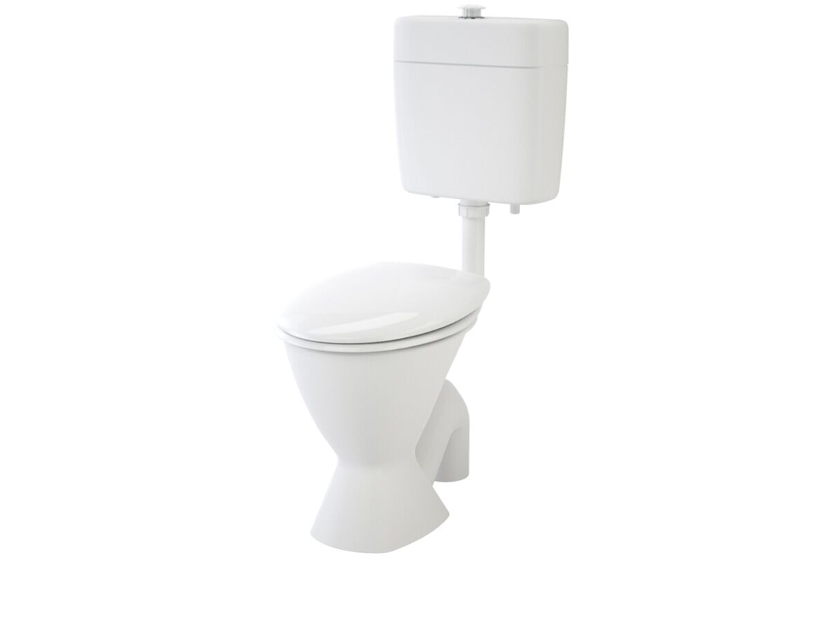 Caroma Care 100 Bottom Inlet Toilet Suite S Trap with Caravelle Double ...