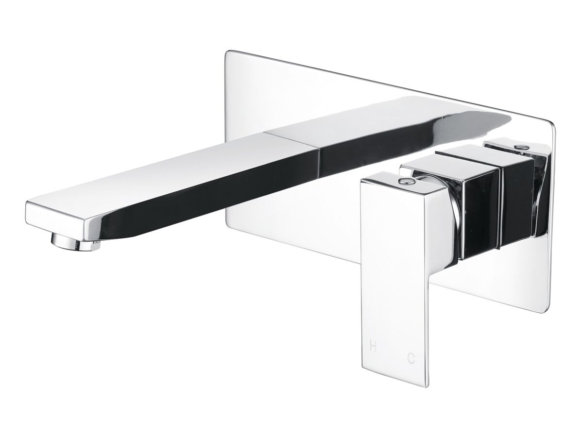 Mizu Bloc Wall Bath Mixer Tap Set Chrome from Reece