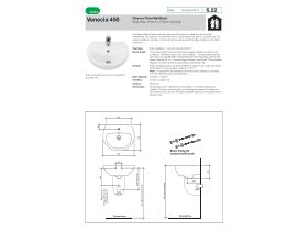 Stylus Venecia 450 Wall Basin 1 Taphole Caroma White from Reece