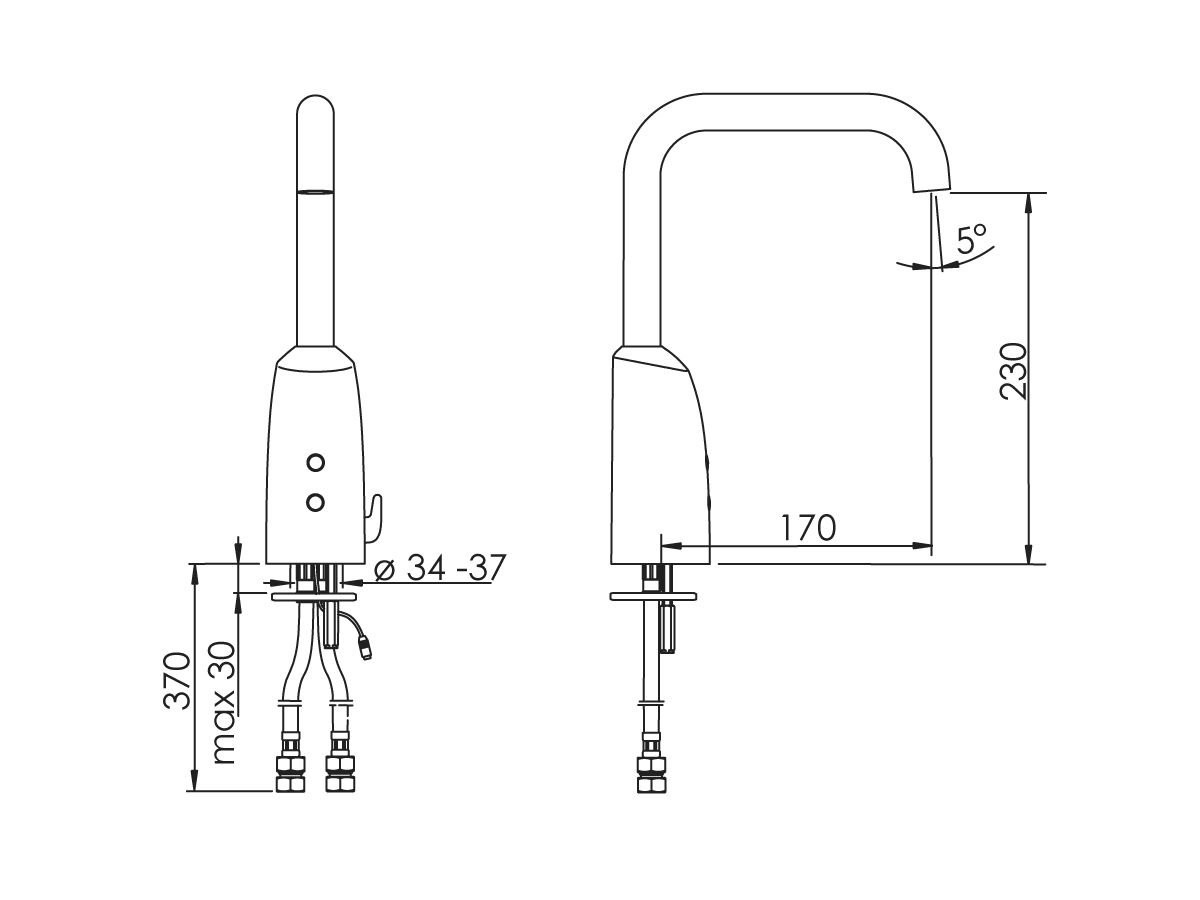 Enware Gooseneck Sensor Tap 170mm Mains Operated (6 Star) from Reece