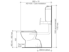 Caroma Care 400 Bottom Inlet Toilet Suite S Trap & Backrest with ...