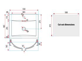 Virtue Square Drop-In Basin 1 Taphole from Reece