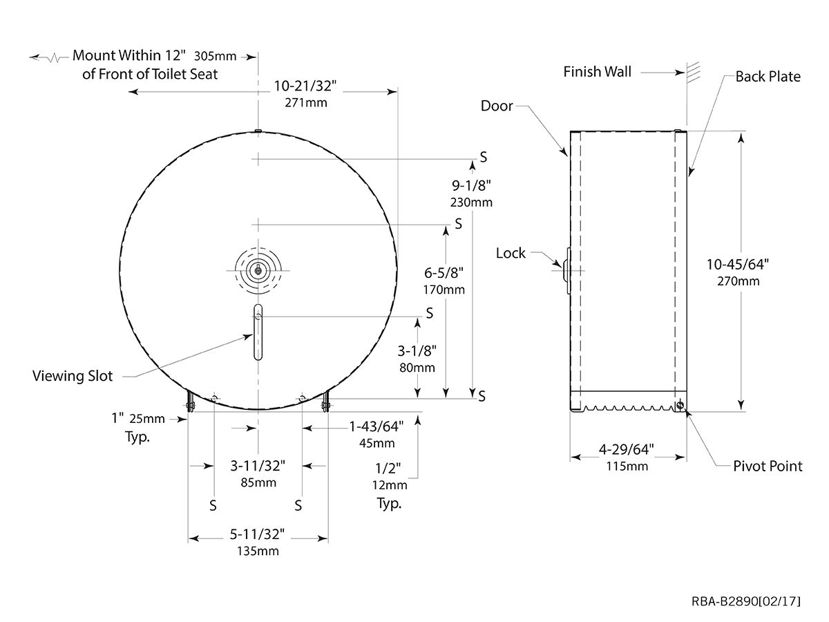 Jumbo Toilet Roll Holder Stainless Steel from Reece