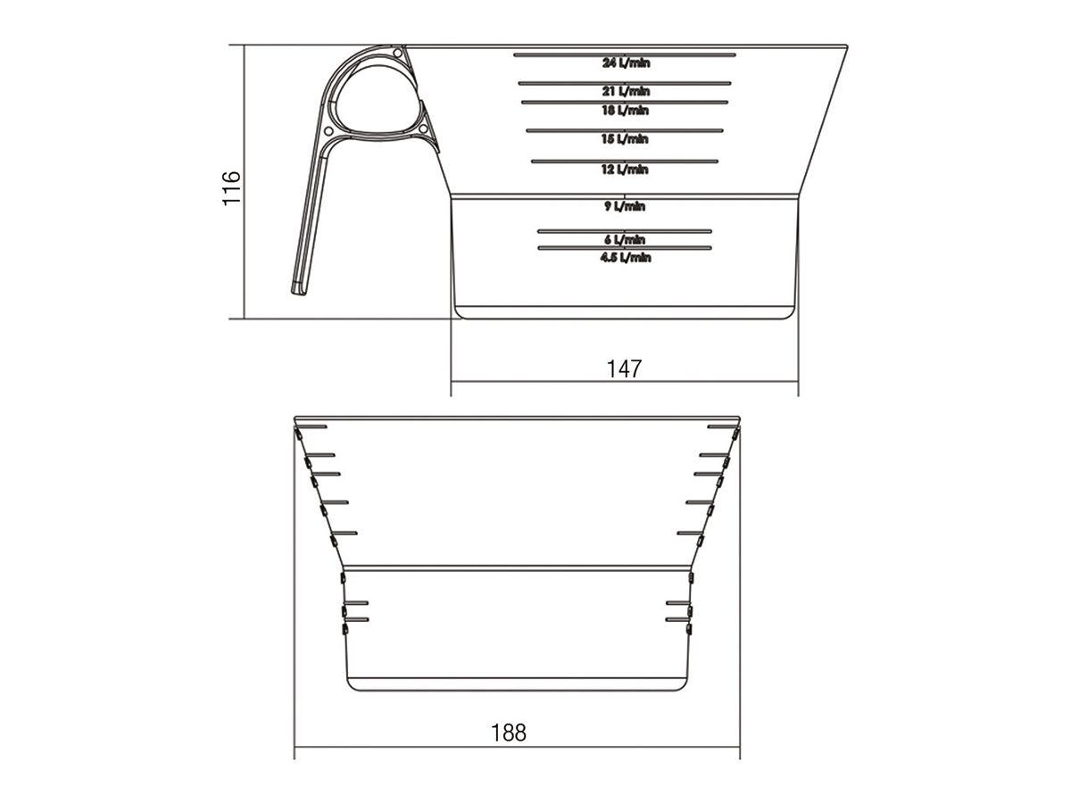 Flow Measuring Cup FM 075 Be Shower Flow Test Cup Blue from Reece