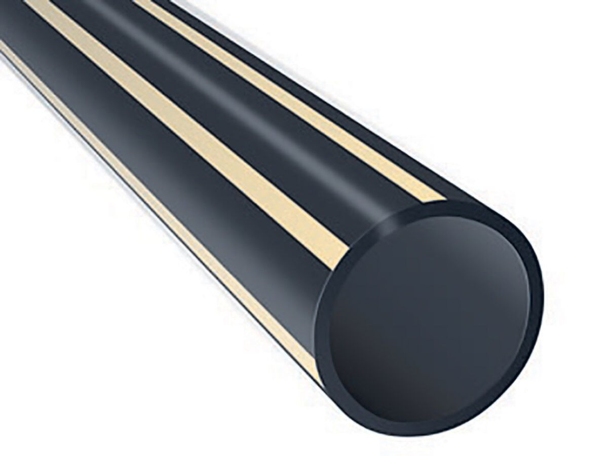 PE Pipe Cream Stripe PN16 PE100 180mm x 12mtr from Reece