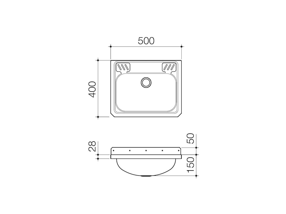 Caroma Fascia Wall Mount Hand Basin with 1 Taphole Stainless Steel from ...