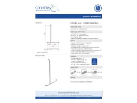 Hygienic Seal HS 071 PS LH Shower Recess Grab Rail Left Hand 700mm x ...